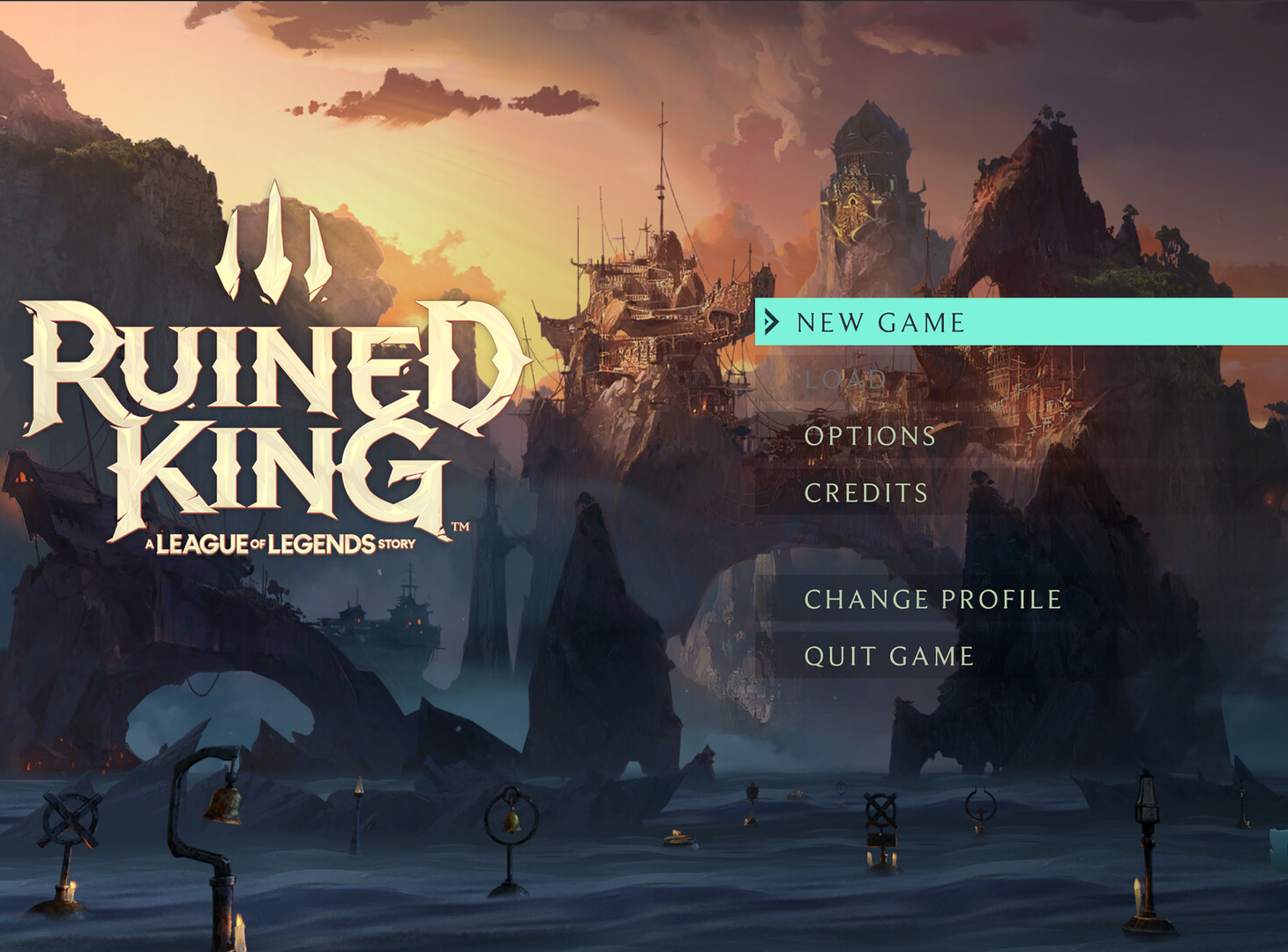 Ruined King - Menu Art & UX Design